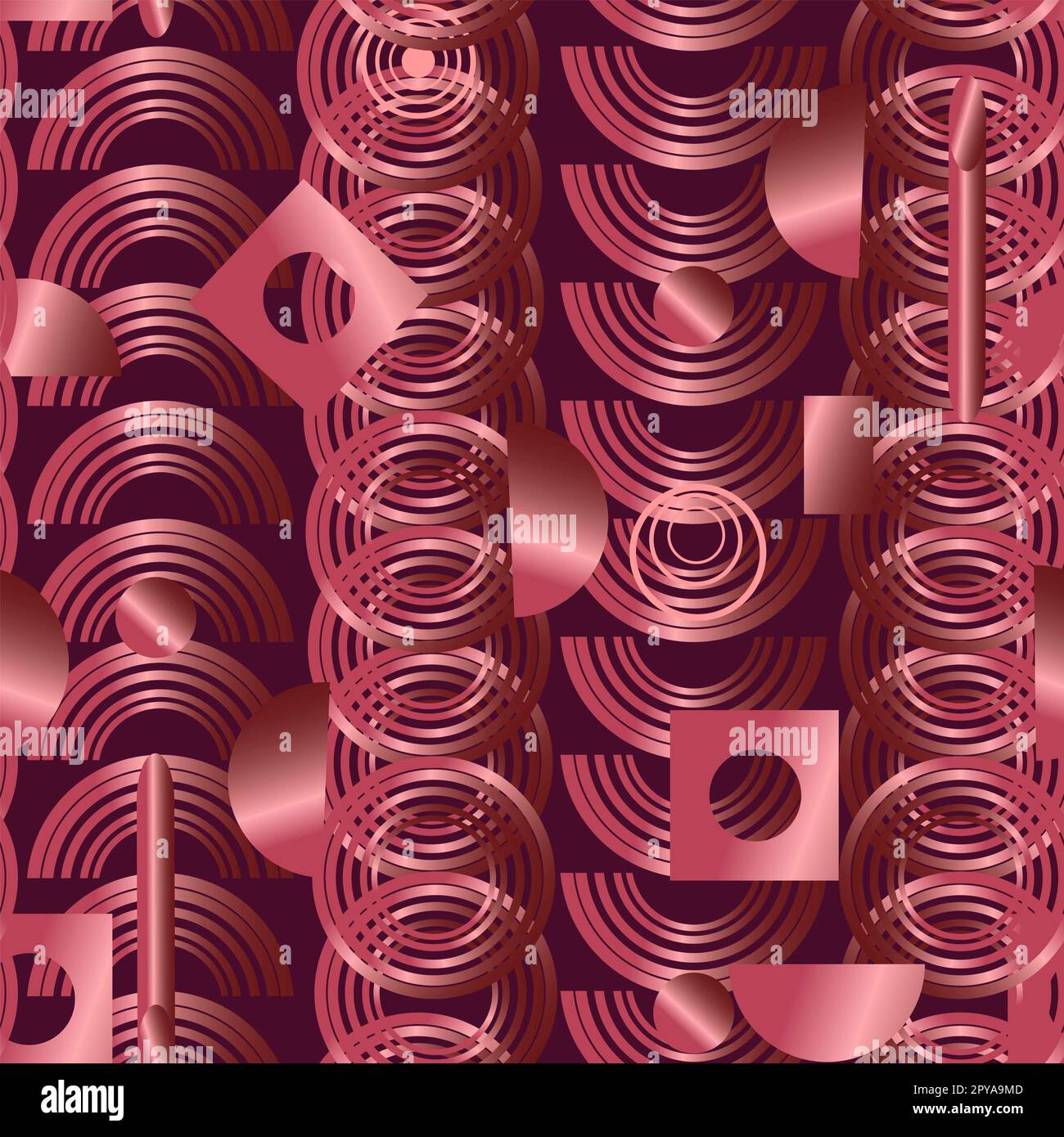 seamless pattern with red geometric shapes made with gradient without ...