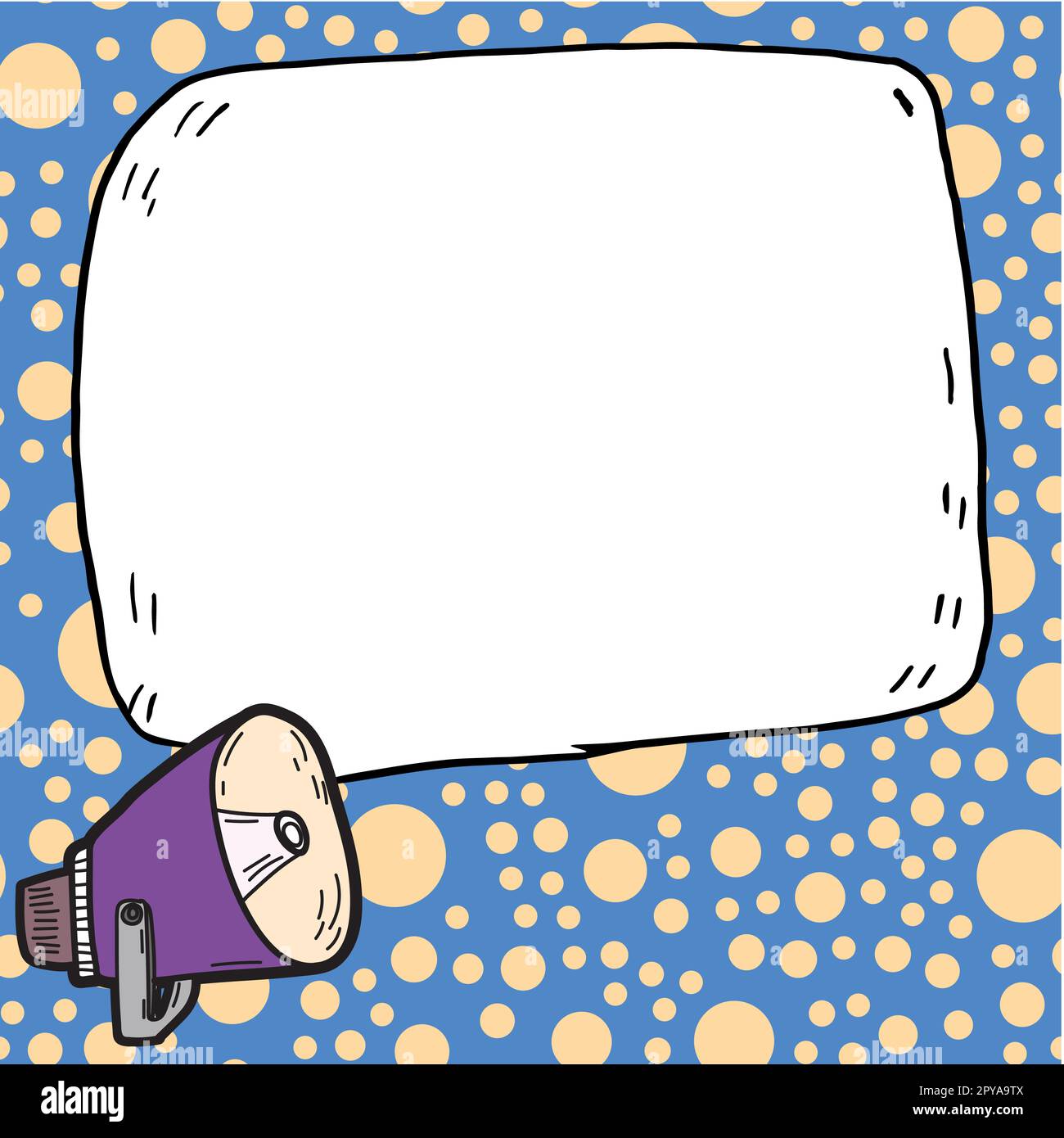 Megaphone presenting important information. Vector drawing illustration ...