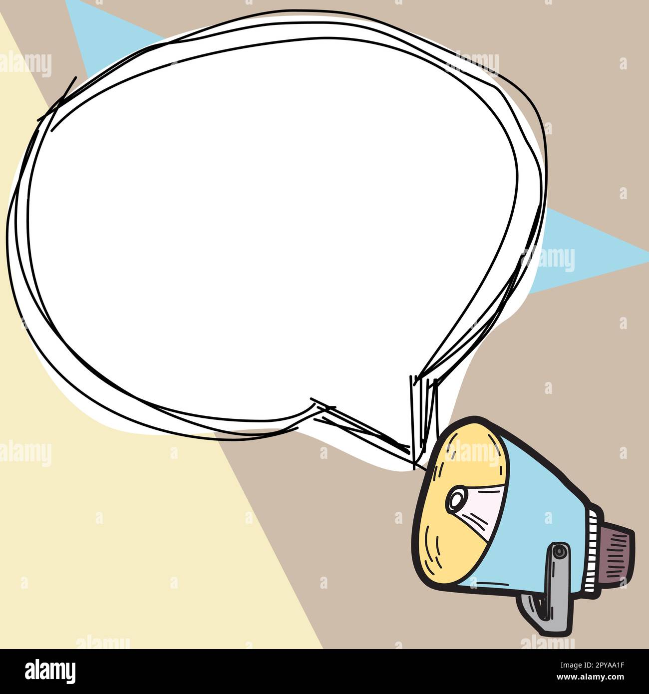 Megaphone presenting important information. Vector drawing illustration ...