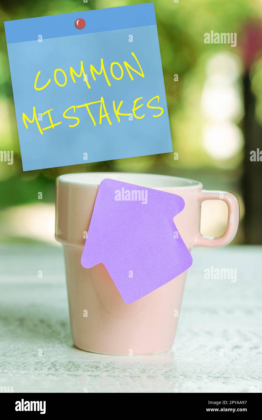 Conceptual display Common Mistakes. Business concept actions that are ...