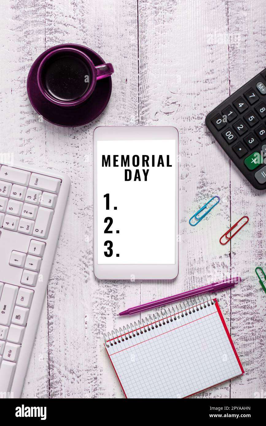 Inspiration showing sign Memorial Day. Word Written on To honor and ...