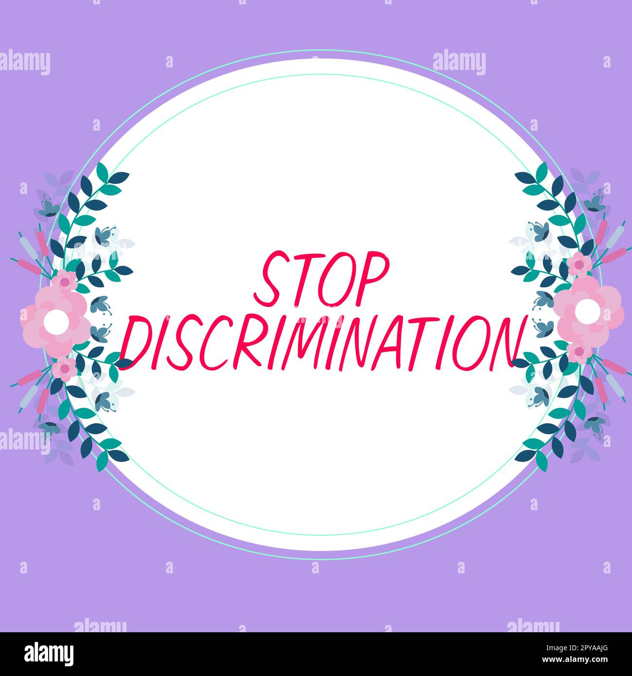Sign displaying Stop Discrimination. Business concept Prevent Illegal ...