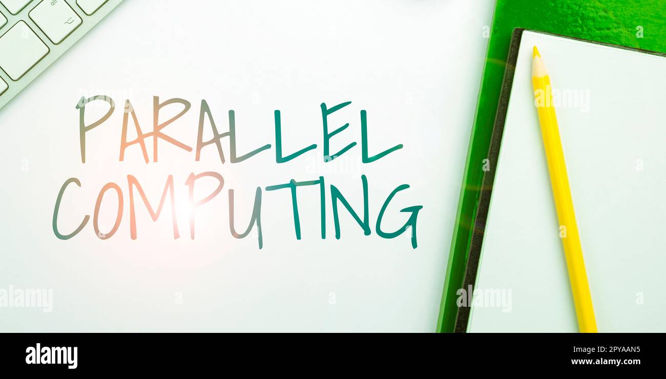 Text showing inspiration Parallel Computing. Conceptual photo simultaneous calculation by means ...