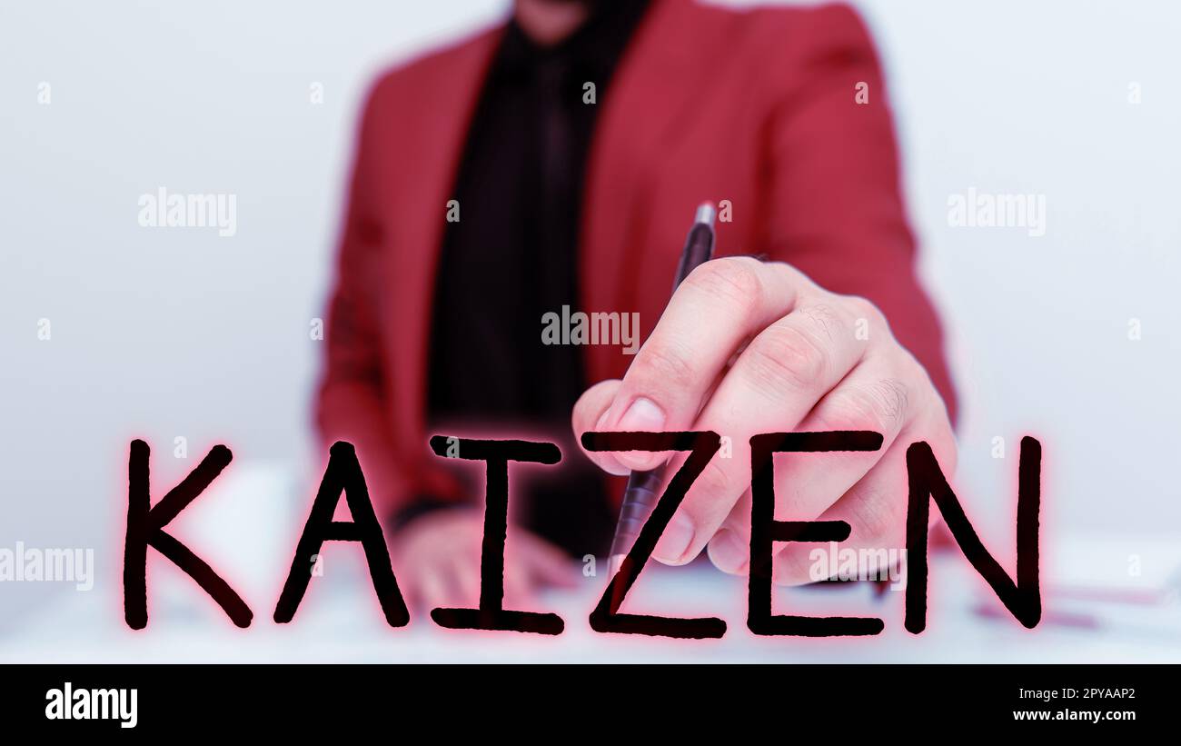 Conceptual caption Kaizen, Business idea a Japanese business philosophy ... Conceptual caption Kaizen, Business idea a Japanese business philosophy ...