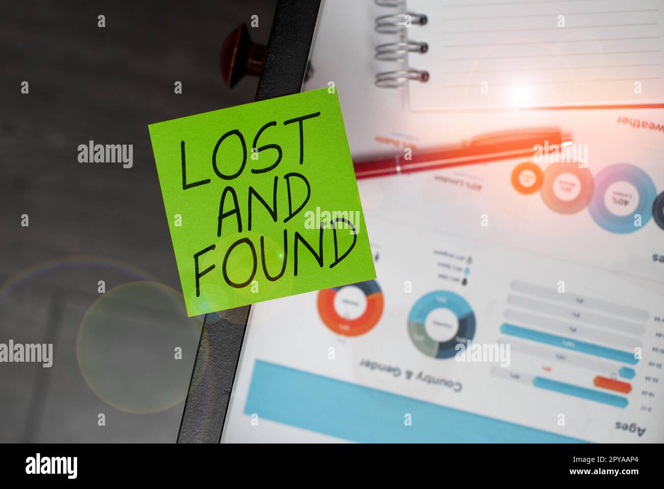 Handwriting text Lost And Found. Word Written on Place where you can ...