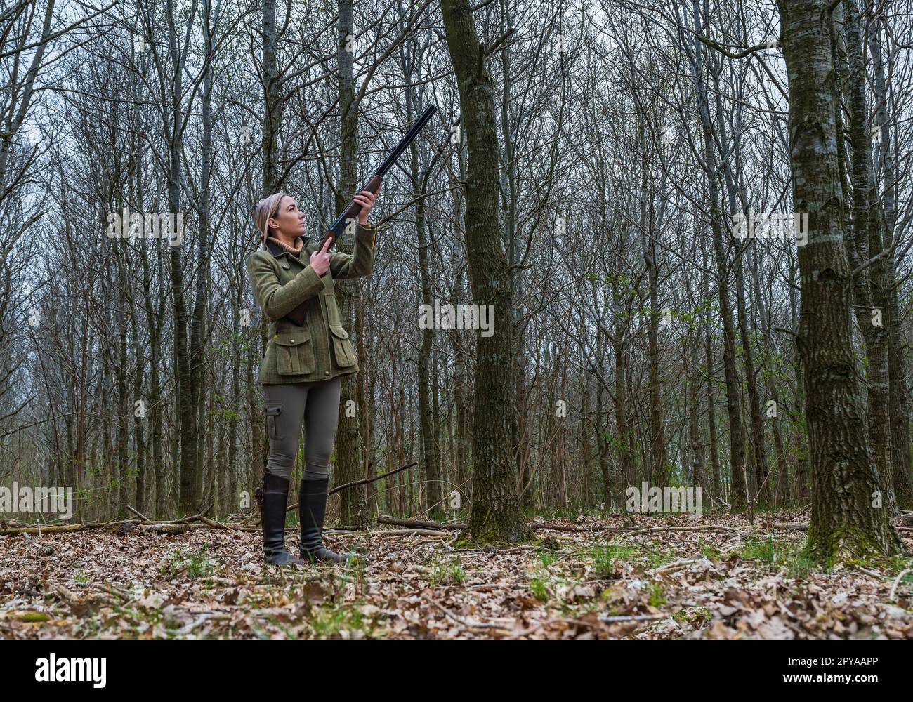 A thirty plus year old woman shooting in woodlands at last light in the ...