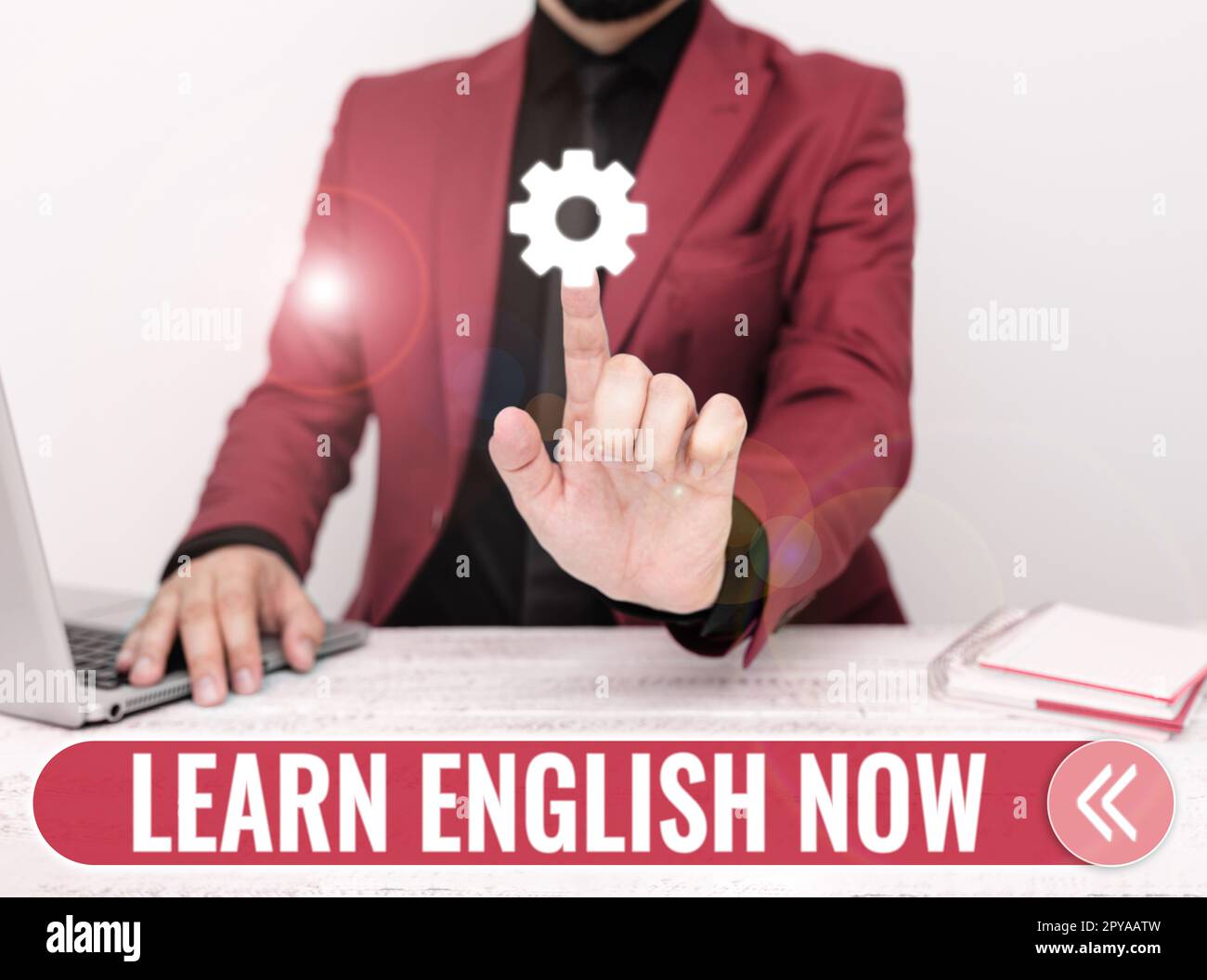 Text caption presenting Learn English Now. Business showcase gain or acquire knowledge and skill ...
