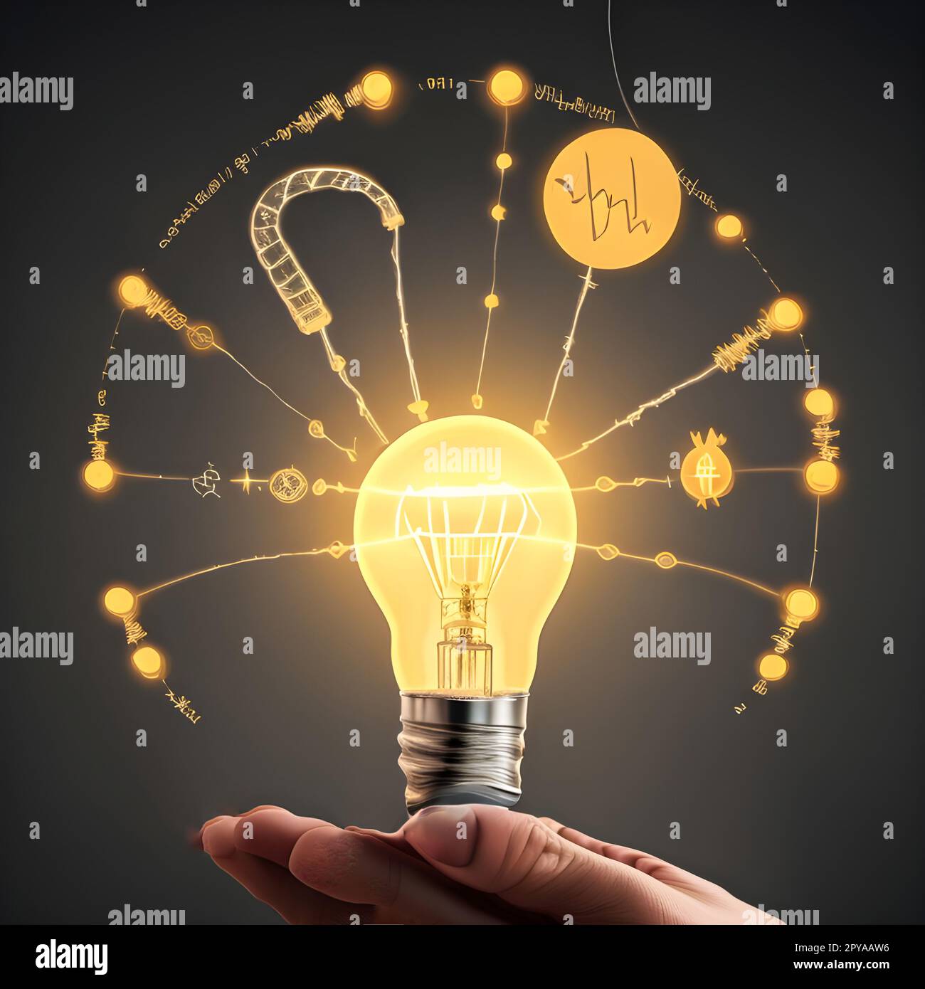 artificial intelligence generated image of the brilliant light bulb ...