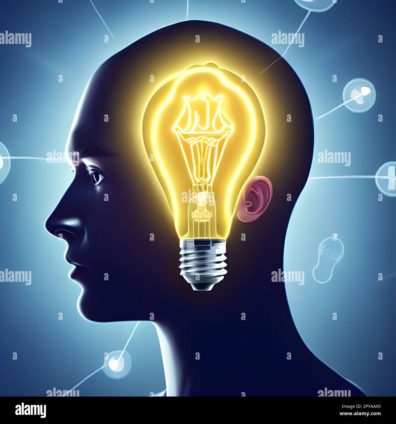 artificial intelligence generated image of the brilliant light bulb ...