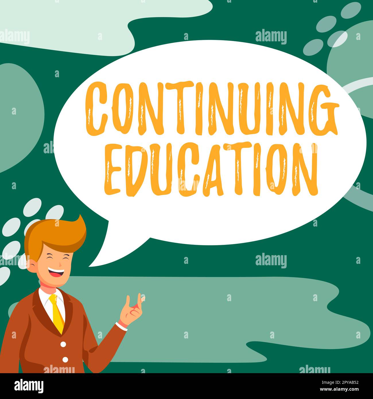 Sign displaying Continuing Education. Business overview Continued ...