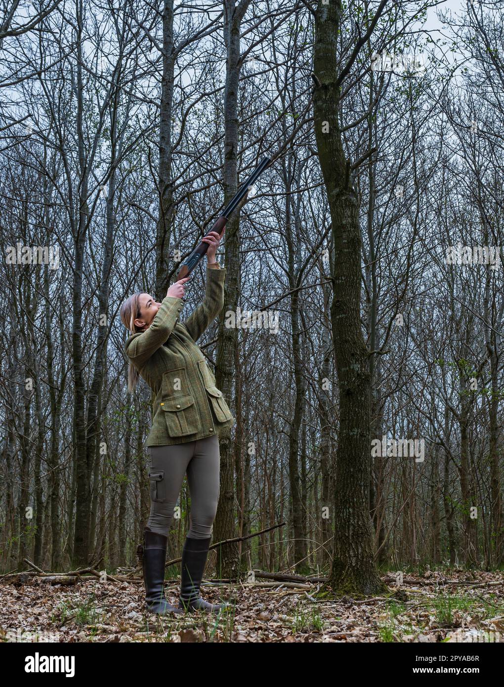 A thirty plus year old woman shooting in woodlands at last light in the ...