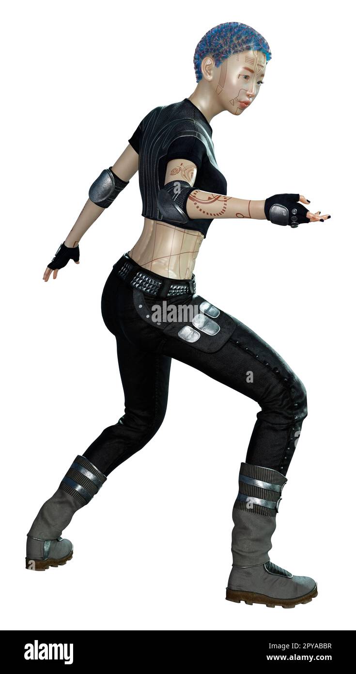 3D rendering of a female robot isolated on white background Stock Photo ...