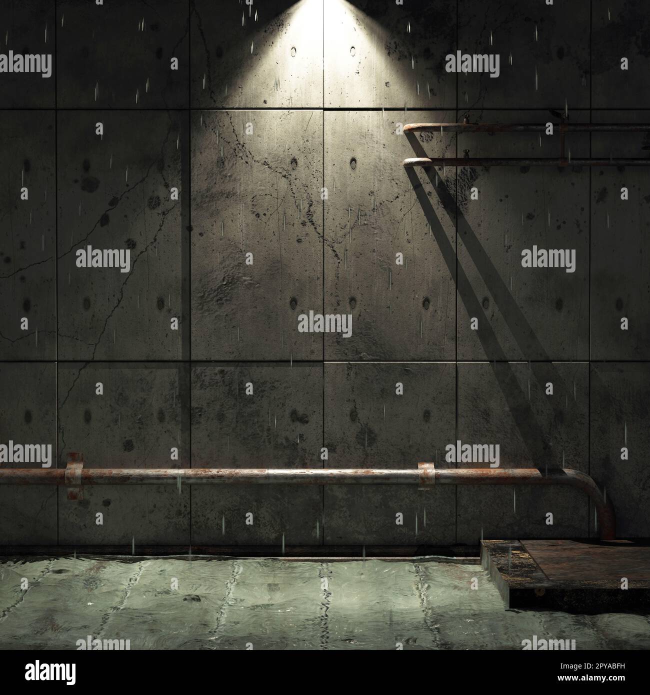 Abandoned underground room, mold and dirt. 3d rendering Stock Photo - Alamy