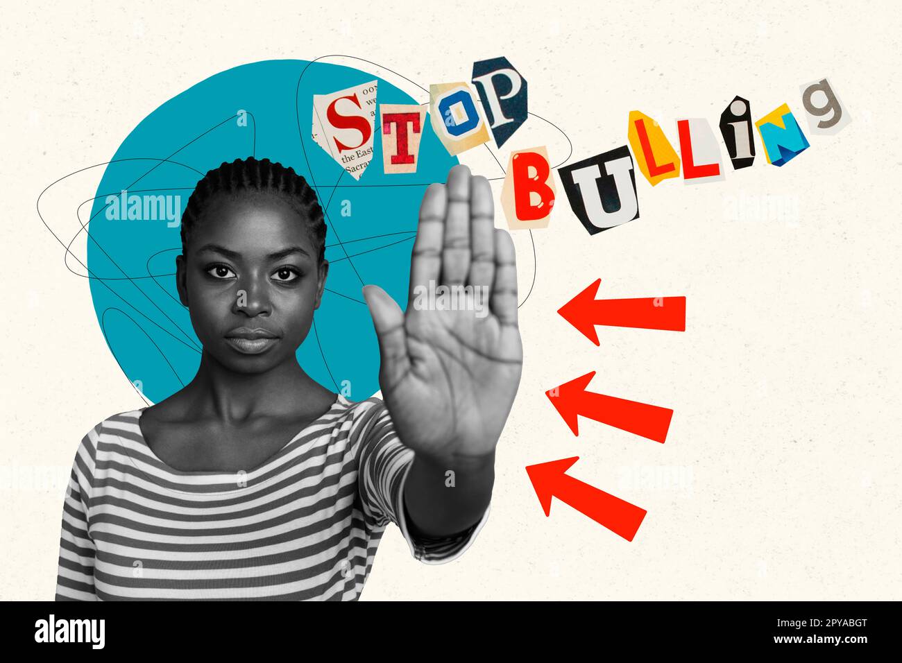 Collage 3d image of pinup pop retro sketch of afro american female hand ...