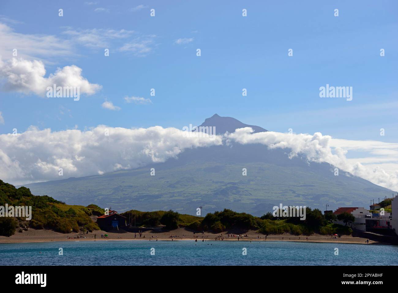View of Pico, Horta, Faial, Azores, Portugal, island and mountain Stock ...