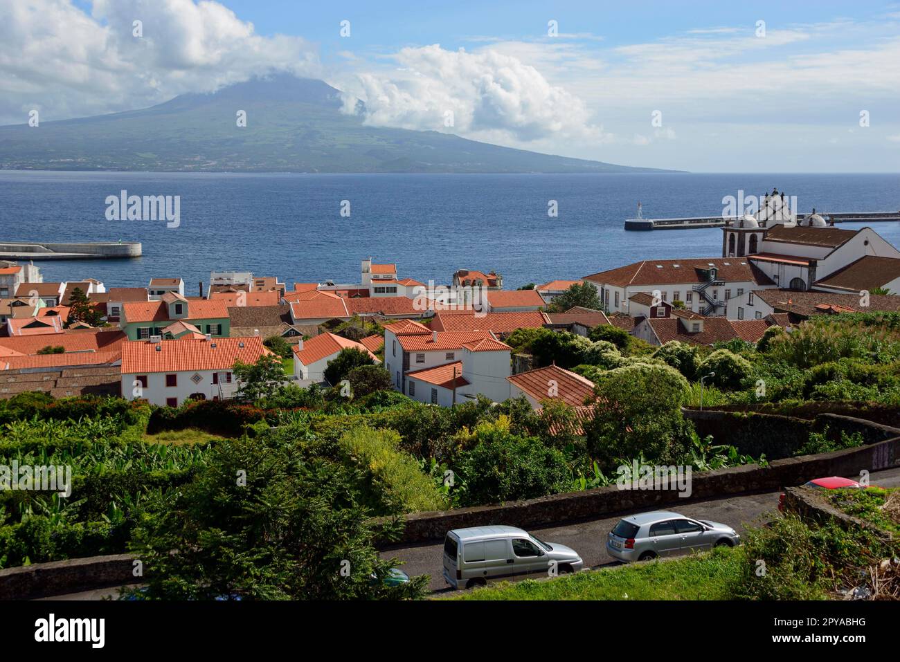 View of Pico Island and Mountain, Horta, Faial, Azores, Portugal Stock ...