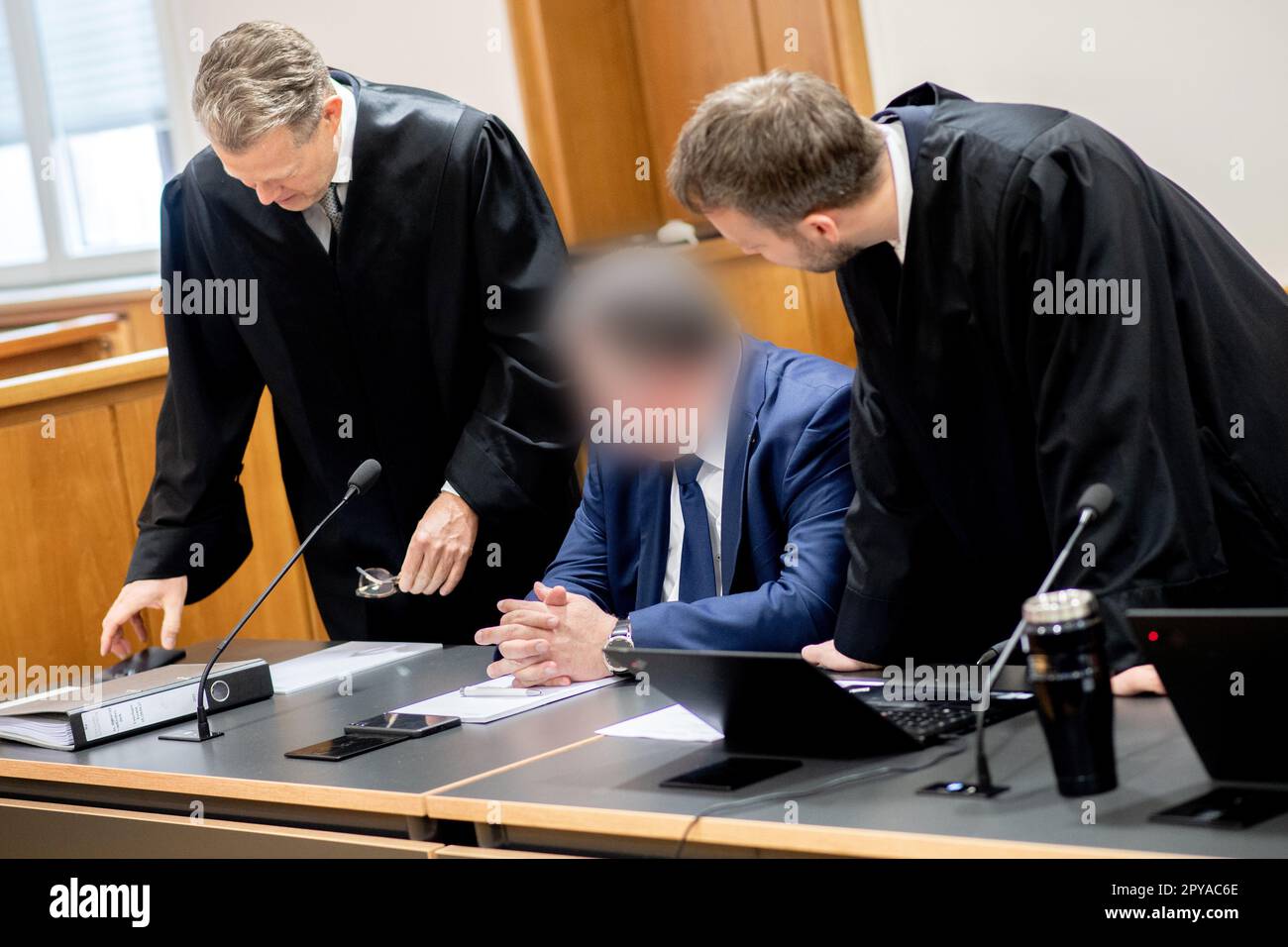 Oldenburg, Germany. 03rd May, 2023. One of the two accused former ...