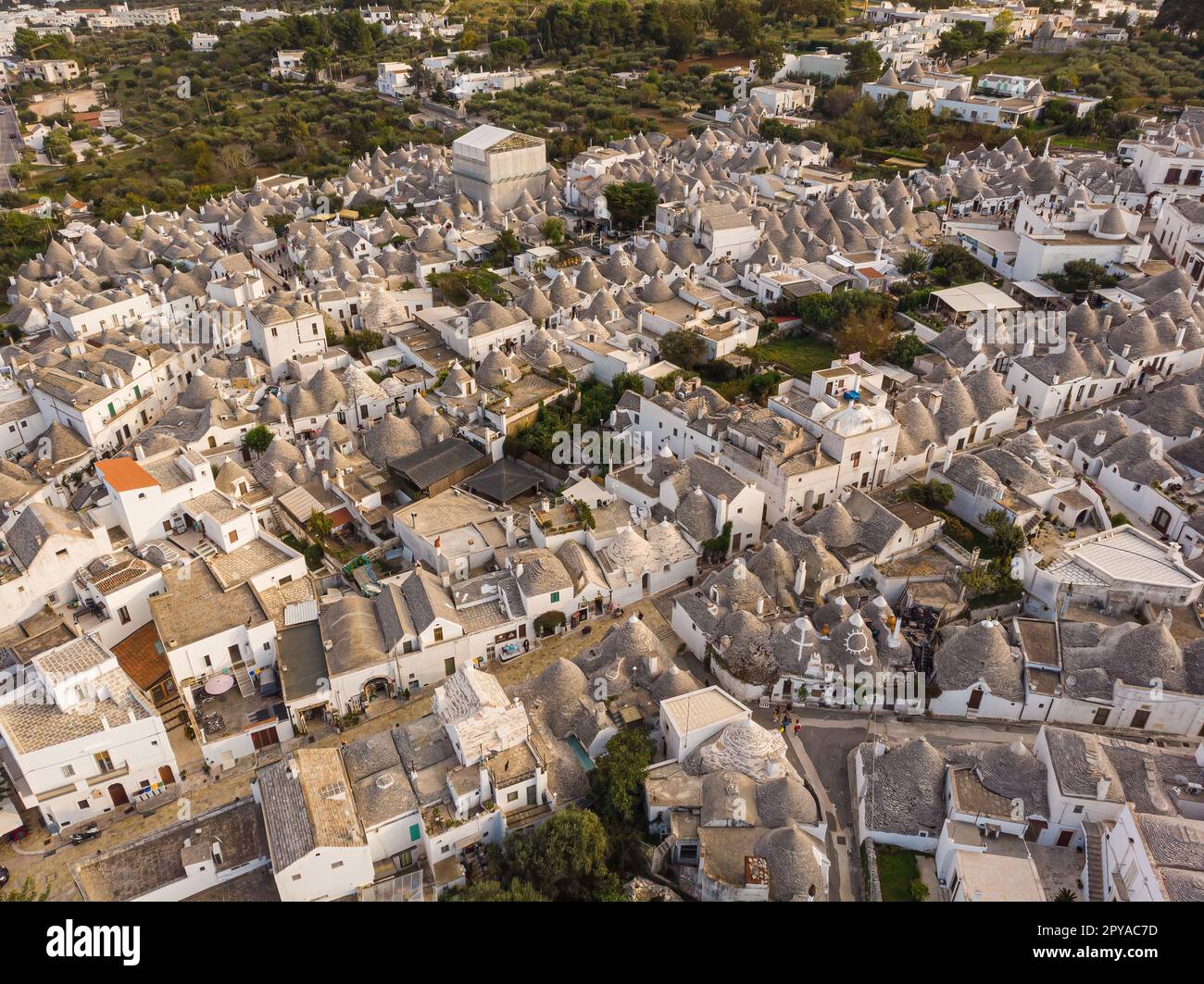 Aerial view Alberobello, Pugli, Itali, aerial view on trulli Stock ...