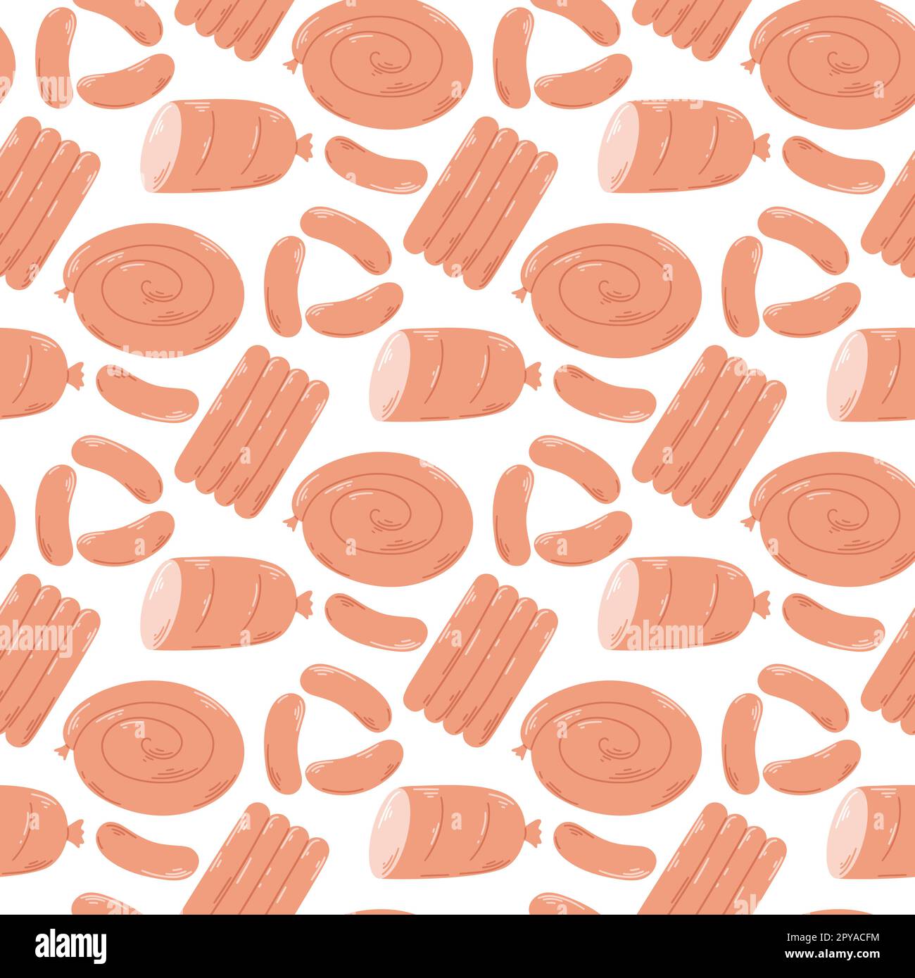 Seamless pattern grilled meat Cut Out Stock Images & Pictures - Alamy
