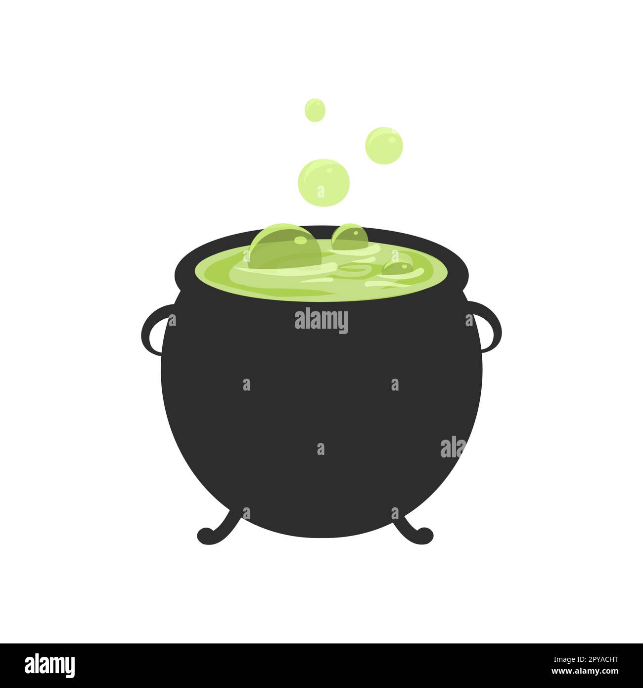 Boiling magic cauldron with green potion, isolated Stock Vector Image ...