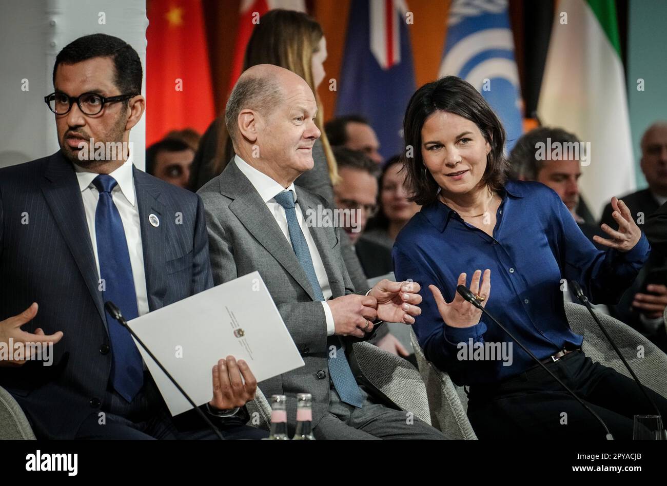 Berlin, Germany. 03rd May, 2023. Annalena Baerbock (r-l, Bündnis 90/Die ...