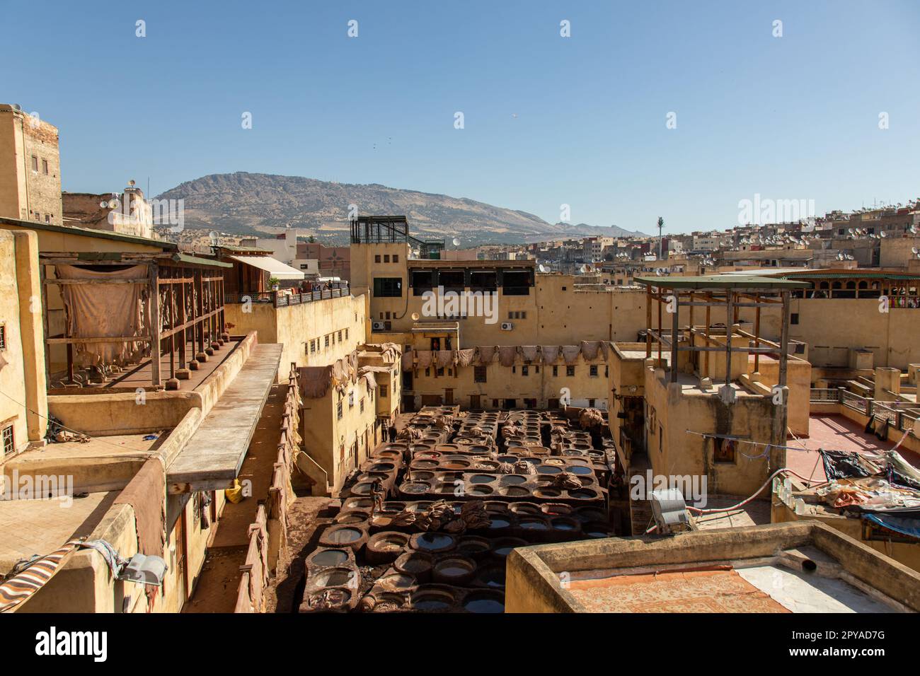 Fez, Morocco 2022: unique view of the old and famous Chouara tannery in ...