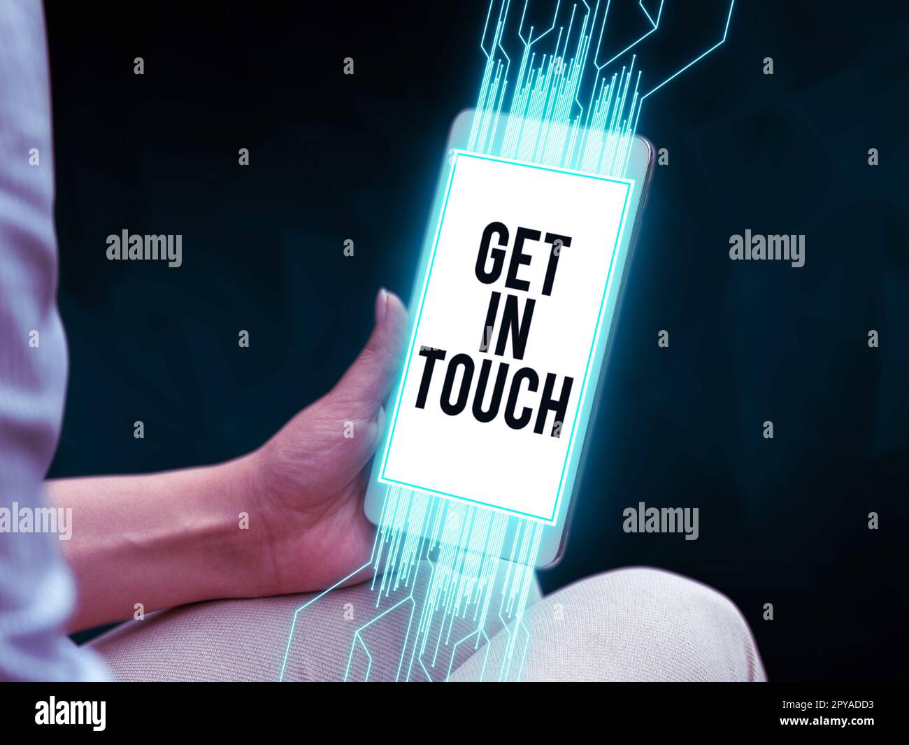 Text caption presenting Get In Touch. Business idea Stay in contact ...