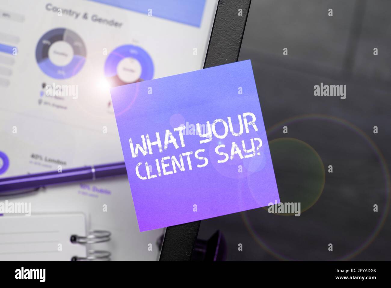 Handwriting text What Your Clients Say. Word for expression of esteem ...