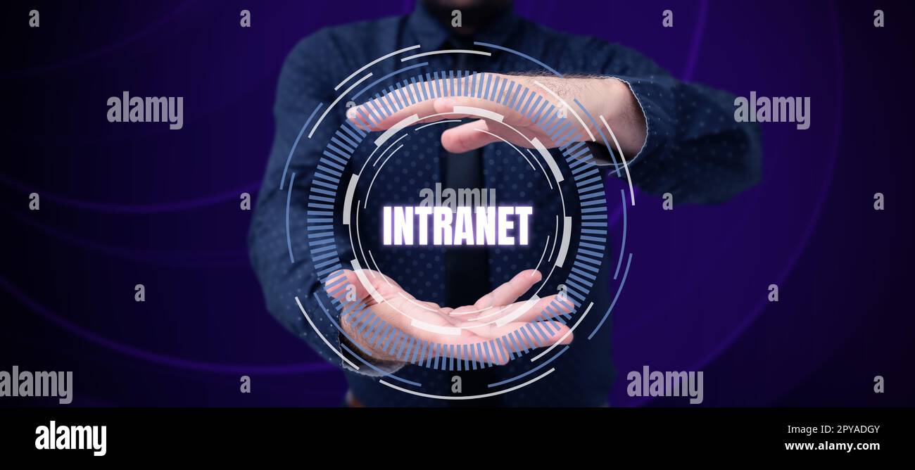 Text sign showing Intranet. Internet Concept local or restricted ...