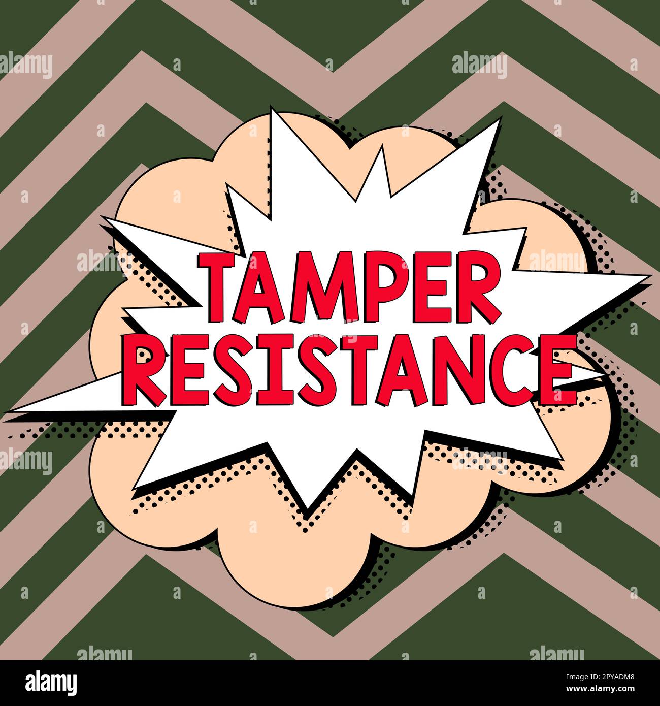 Conceptual caption Tamper Resistance. Business showcase resilent to ...