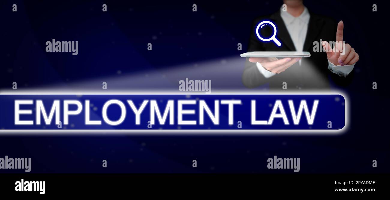 Hand writing sign Employment Law. Business showcase deals with legal ...