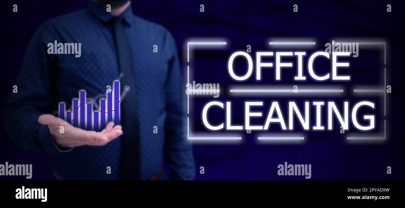Sign displaying Office Cleaning. Word Written on the action or process ...