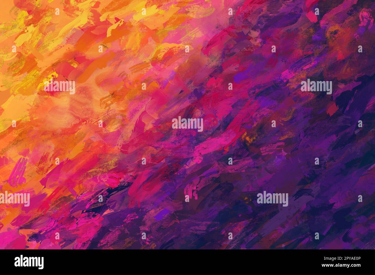 Oil abstract art background with rough brushstrokes. Orange to purple ...