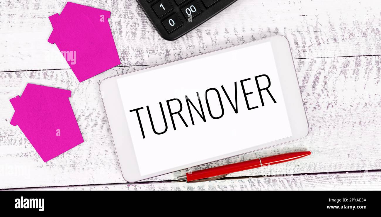 Hand writing sign Turnover. Business idea the percentage of workers who ...