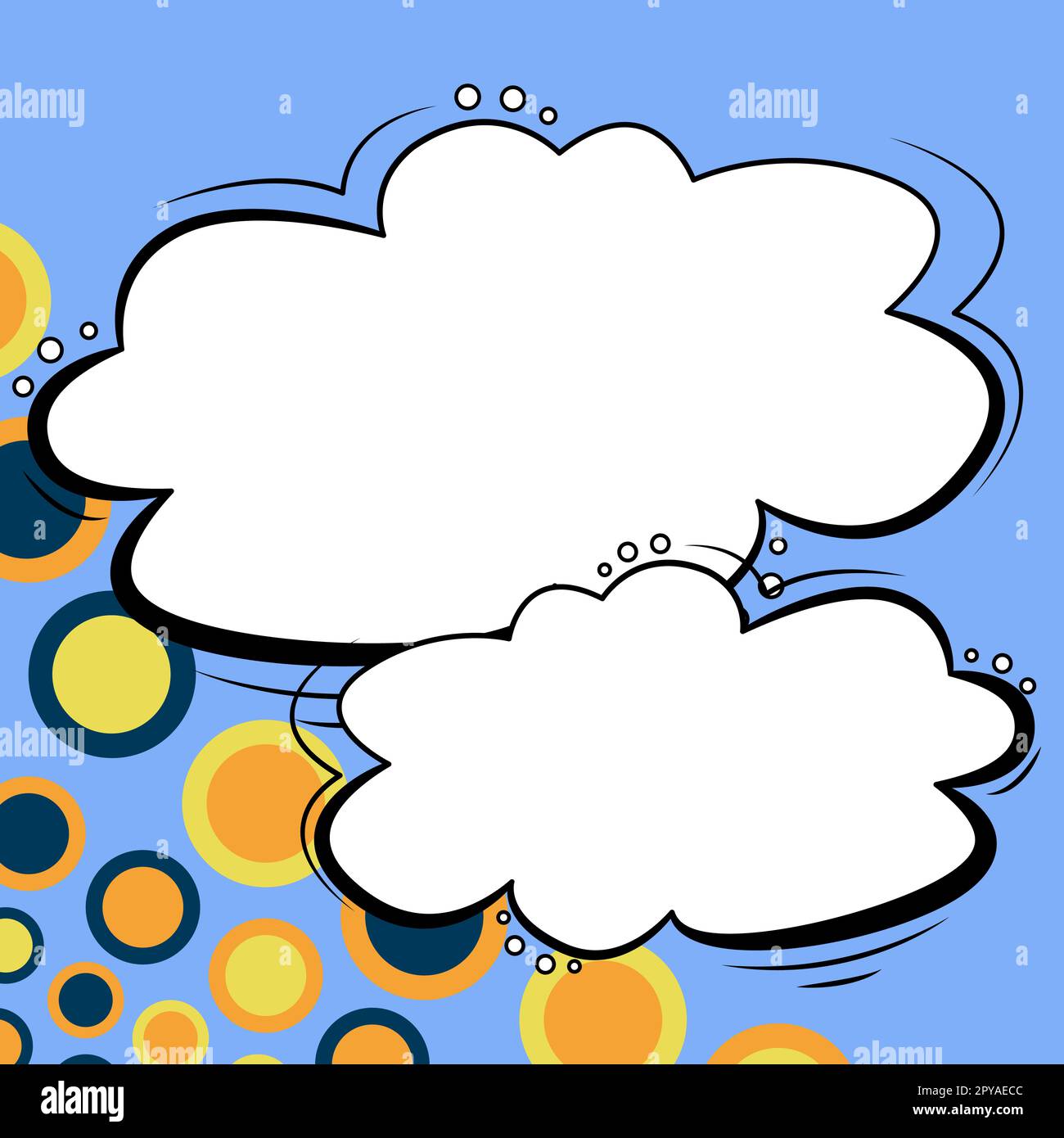 Comic Blank Speech Bubble With Copy Space And Colorful Doodles. Design ...