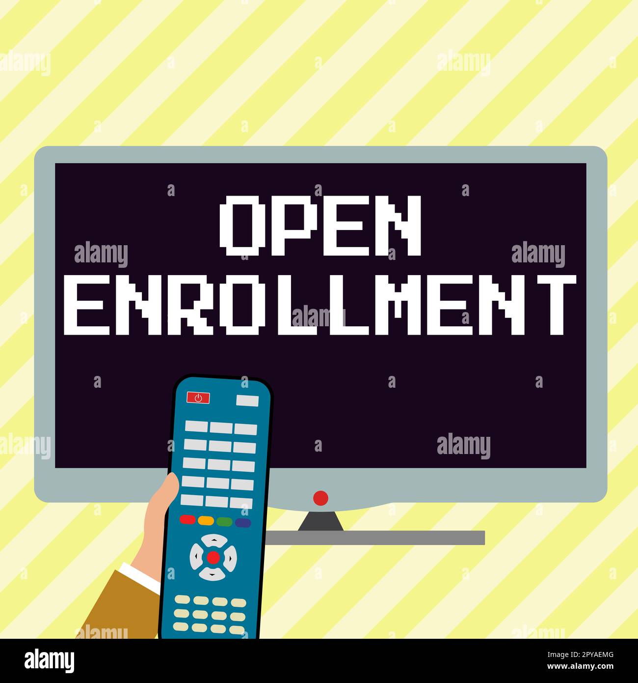 Sign displaying Open Enrollment. Business showcase The yearly period ...