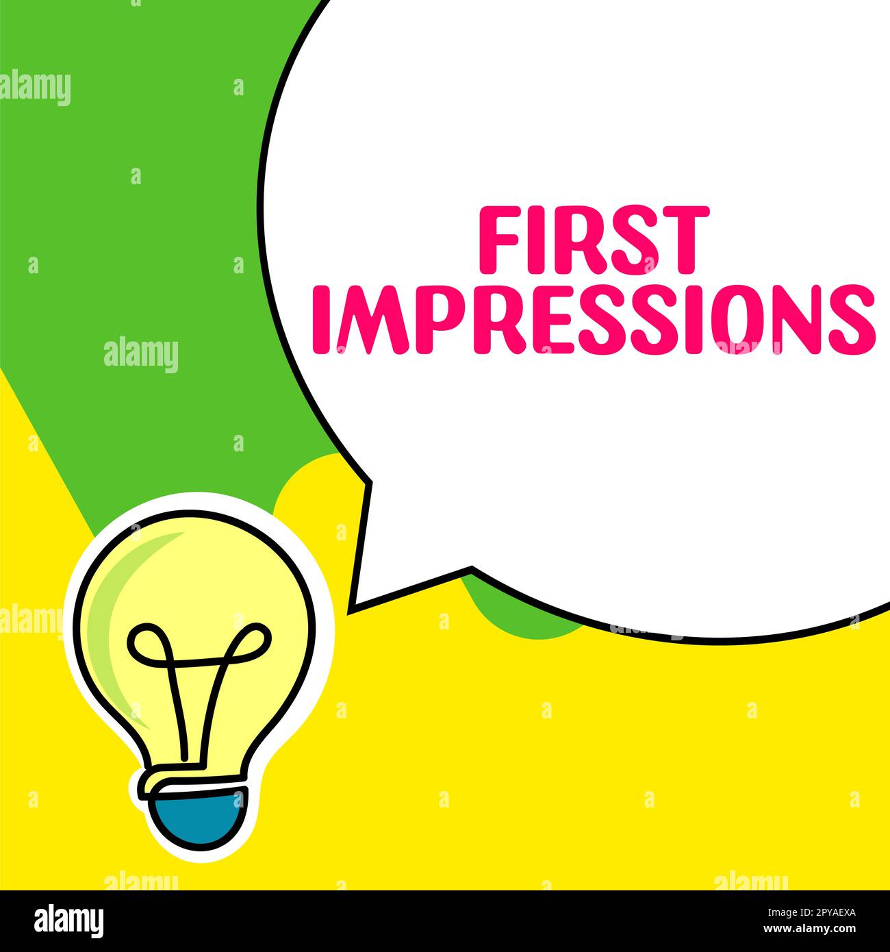 Text sign showing First Impressions. Business idea What a person thinks ...