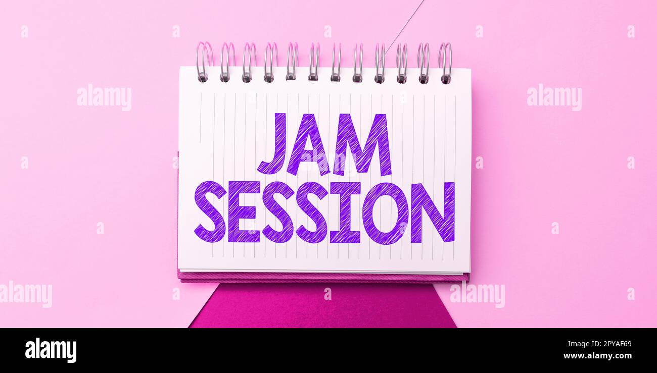 Inspiration showing sign Jam Session. Business showcase impromptu ...