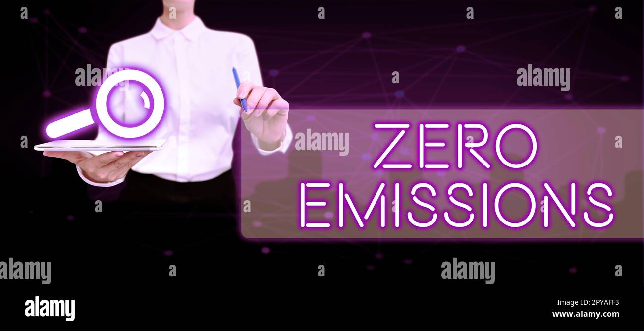 Sign displaying Zero Emissions. Business concept emits no waste ... Sign displaying Zero Emissions. Business concept emits no waste ...