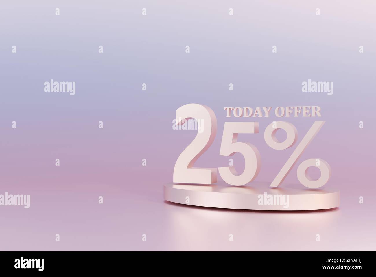 3D Rendering. 25 percent off with freespace for texting on pastel pink ...