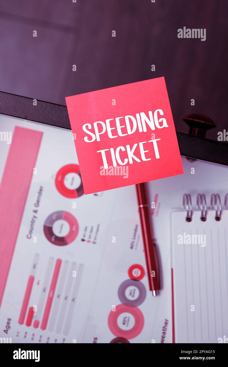 Text caption presenting Speeding Ticket. Word Written on psychological ...
