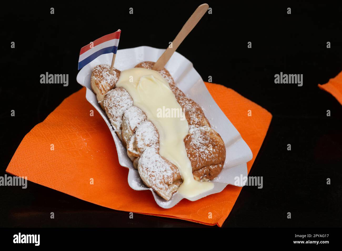 Street Food, Dutch Poffertjes,Traditional Dutch Batter Treat Stock ...