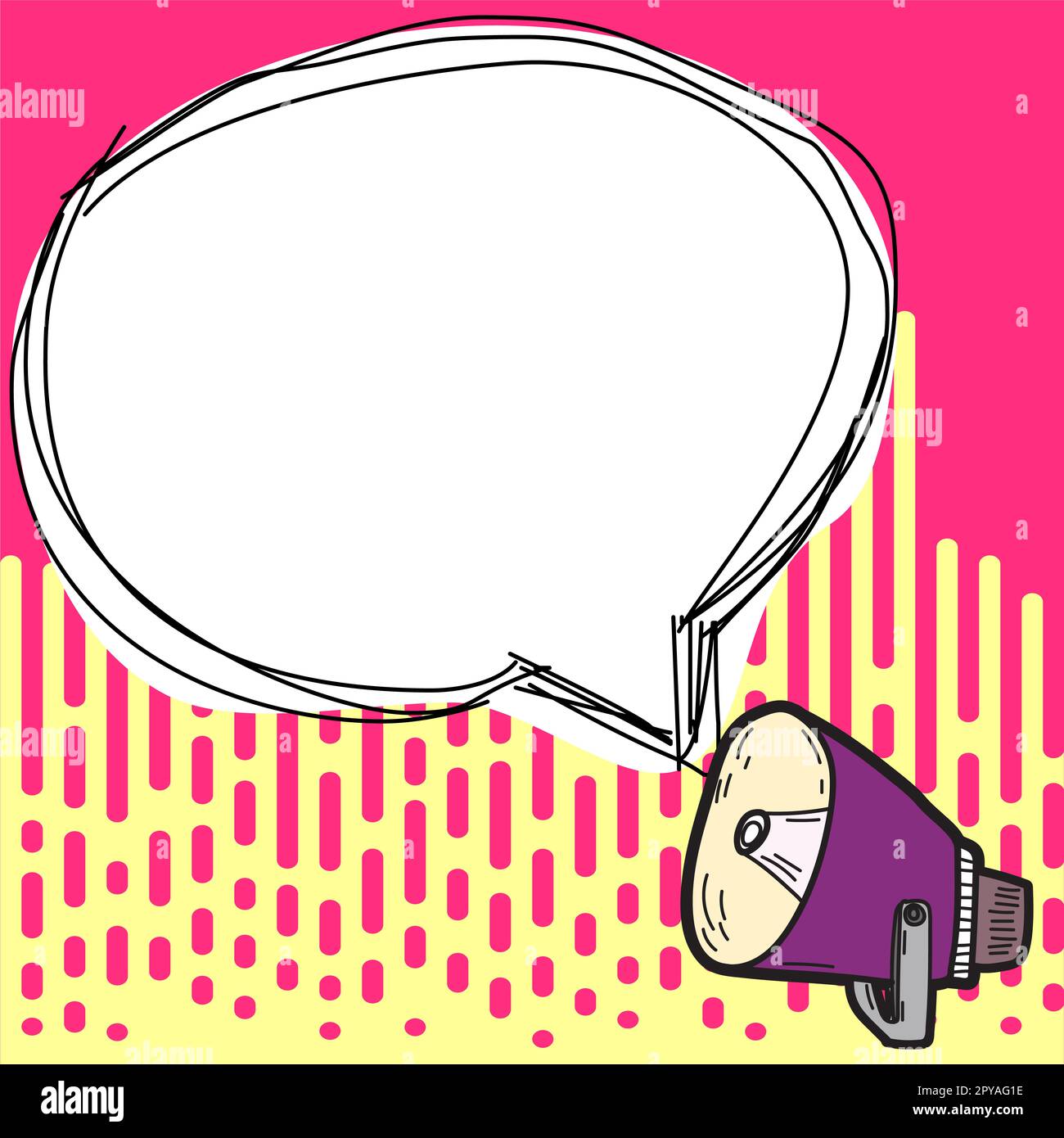 Megaphone presenting important information. Vector drawing illustration ...