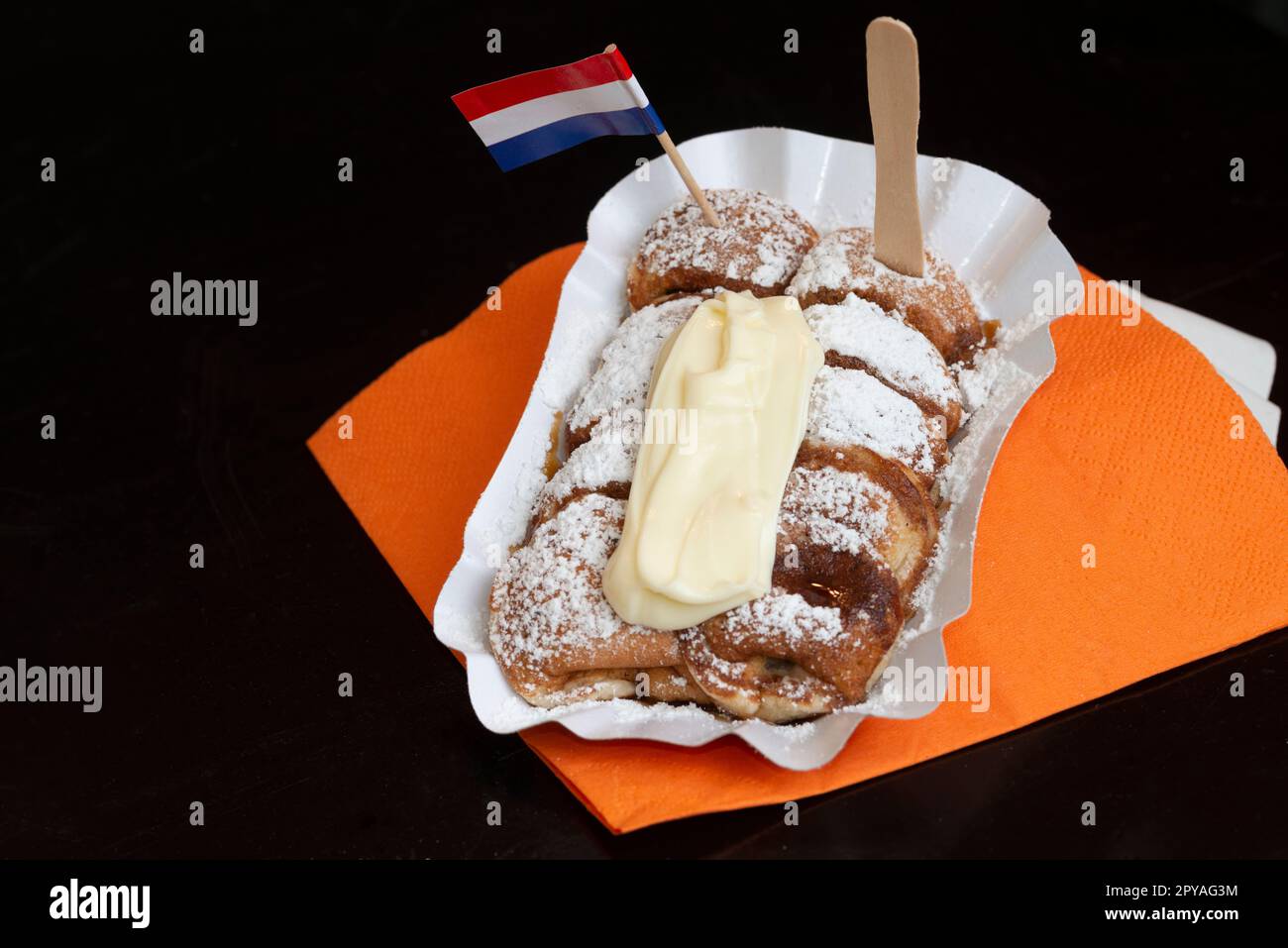 Street Food, Dutch Poffertjes,Traditional Dutch Batter Treat Stock ...