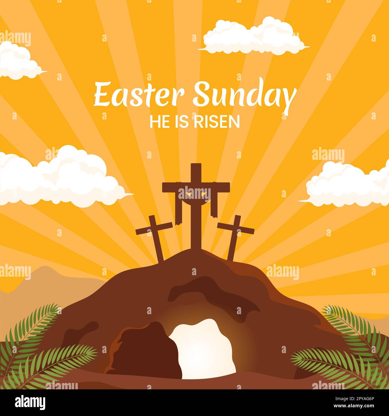 Happy Easter Sunday Day Social Media Background Illustration Cartoon ...