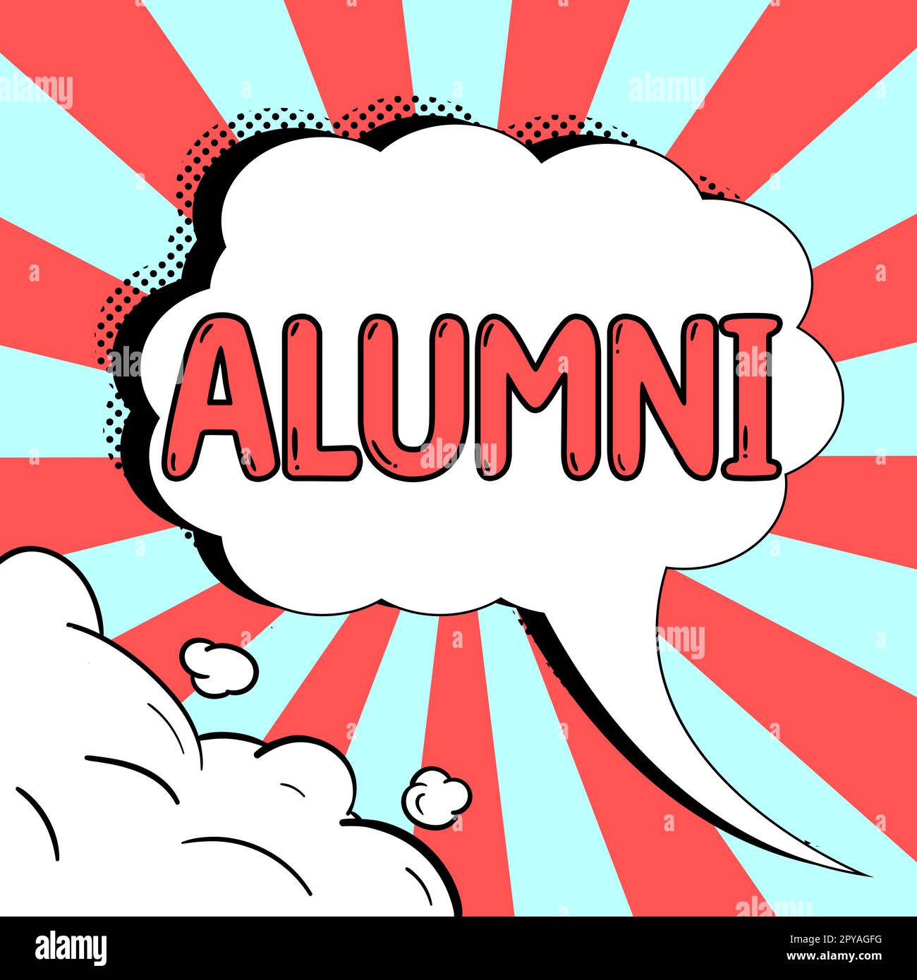 Text sign showing Alumni. Business concept former pupil or student ...