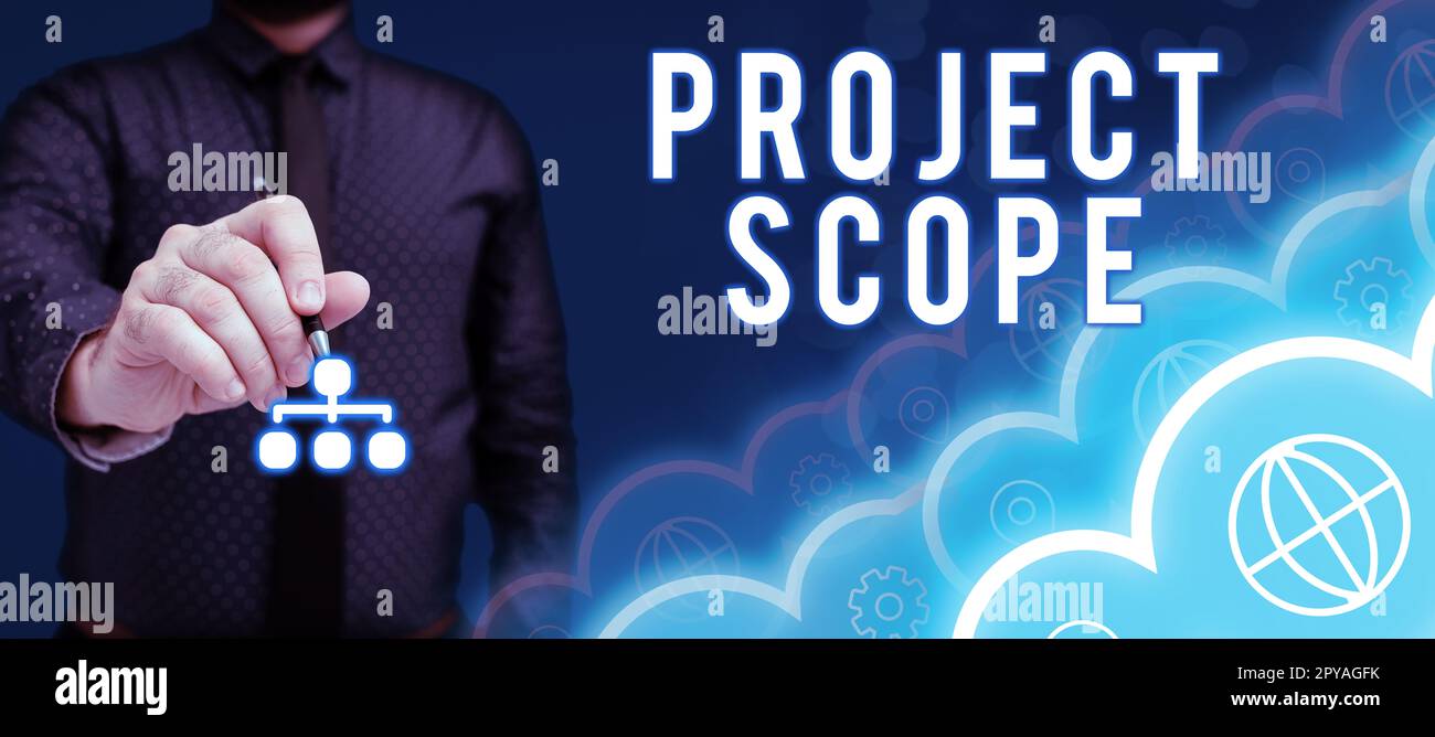 Handwriting text Project Scope. Word for evaluation of work efforts a ...