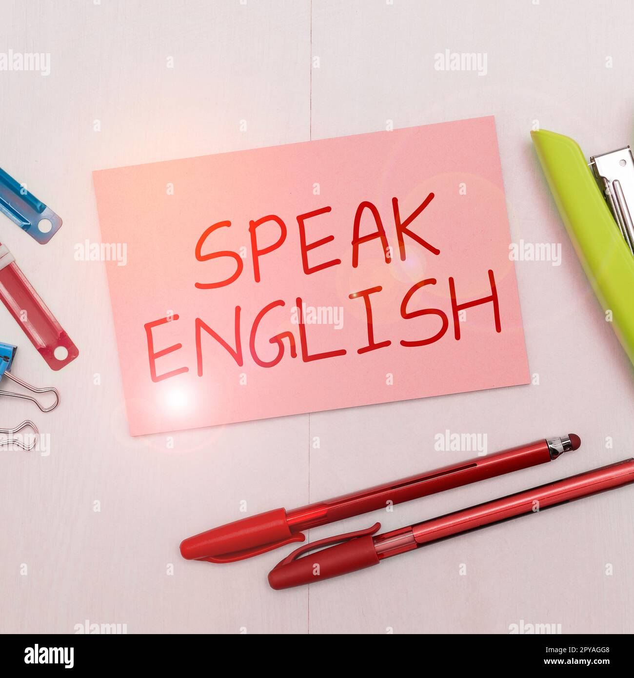 Hand writing sign speak english hi-res stock photography and images - Alamy
