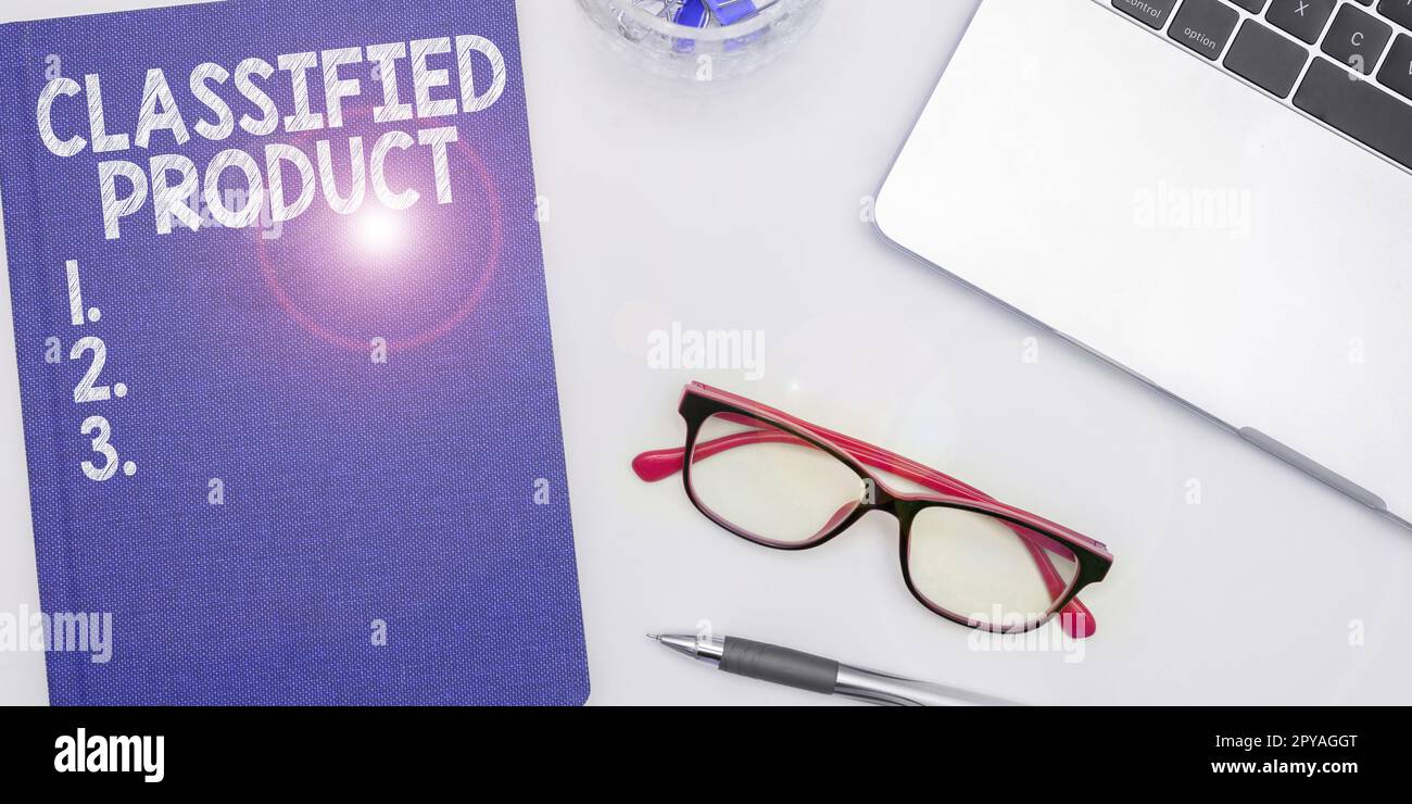 Handwriting text Classified Product. Internet Concept Sensitive Data ...