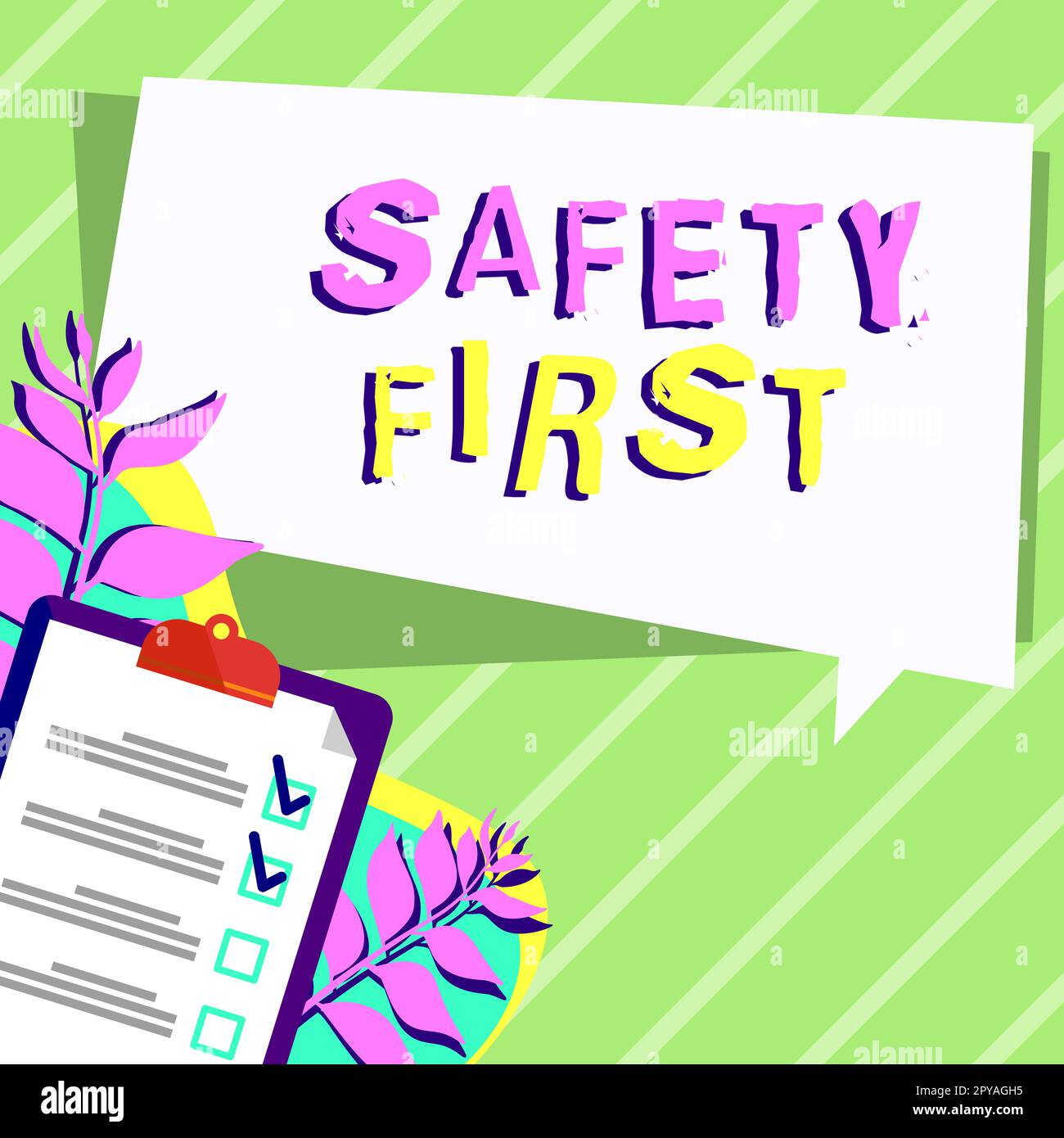 Text showing inspiration Safety First. Word for Avoid any unnecessary ...